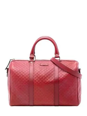 Gucci Medium Micro Guccissima Satchel - Red