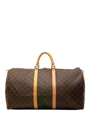 LOUIS VUITTON 2001 Monogram Keepall 55 Travel Bag - Brown