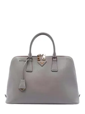 Prada Large Saffiano Lux Promenade Satchel - Grey