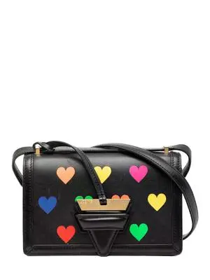 Loewe 2017 Small Leather Hearts Barcelona Crossbody Bag - Black