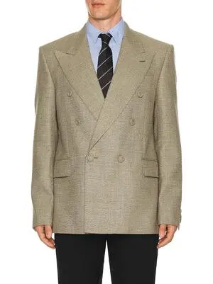 Valentino Garavani Formal Double Breasted Blazer In Beige - Beige  Bianco  & Nero