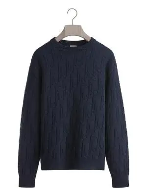 Dior Crewneck Sweater - Navy Blue Cotton-blend Jersey