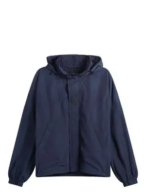 Balenciaga Techno Cotton Hooded Rain Jacket - Marine Blue