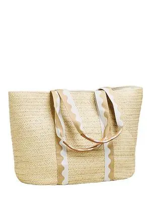 SHIRALEAH Marbella Straw Tote - Tan