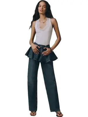 AGOLDE Peplum High-rise Straight-leg Jeans - Peak