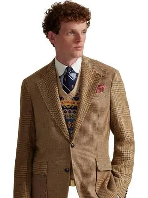 Ralph Lauren The Rl67 Patchwork Linen-blend Jacket - Brown/tan
