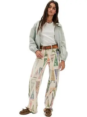 MOTHER The Maven Sneak Printed Jeans - Pep Rally
