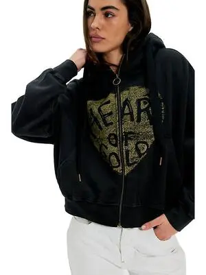 RAGABOND Heart Of Gold Zip Hoodie - Black