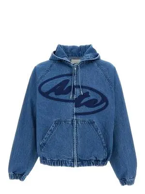 ARTE ANTWERP Giacca Logo In Denim Con Cappuccio - Blu