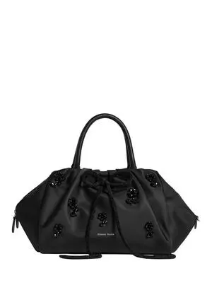 Simone Rocha Handbag With Embroidered Detailing And Top Handle - Black