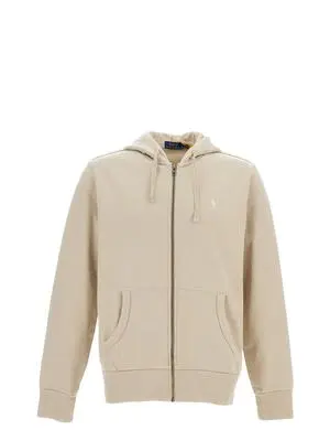Polo Ralph Lauren Hooded Zip-up Sweatshirt - Grey