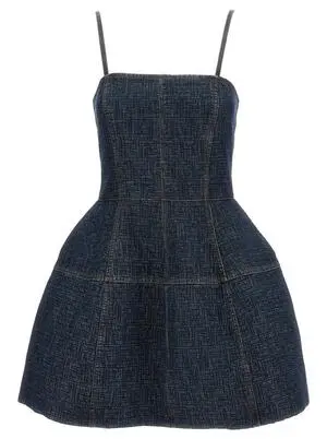 Fendi Ff Denim Dress - Blue