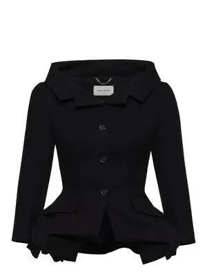 Magda Butrym Portrait Neck Cotton Jacket - Black