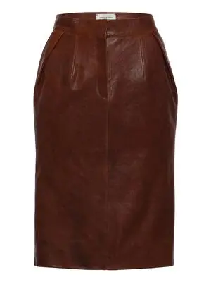 Magda Butrym Leather Pencil Skirt - Brown
