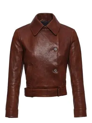 MAGDA BUTRYM Magda Butrym Funnel Neck Sheep Leather Jacket