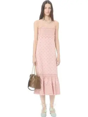Valentino Garavani Sangallo Fleur A Jours Margheritine Midi Dress - Pink