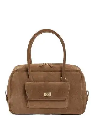 Sandro Ezmeh Suede Bag - Gold