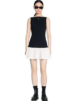 Sandro Two-tone Mini Dress - Black
