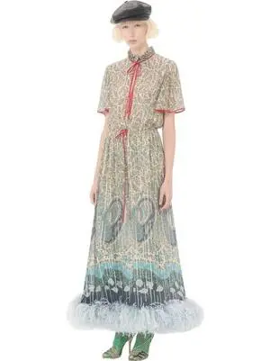 Valentino Garavani Pekin Voyage Imaginaire Paisley Midi Dress - Multicolor