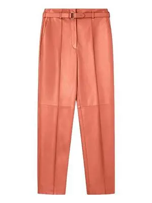 Giorgio Armani Nappa Lambskin Straight-leg Trousers - Orange
