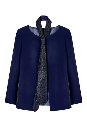 Giorgio Armani Silk Cady Jacket With Embroidered Tie - Red