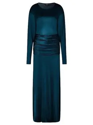 Giorgio Armani Long Viscose Jersey Dress With Rhinestones - Green