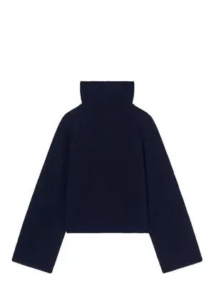 Giorgio Armani Viscose, Cashmere, And Silk Mock-neck Jumper - Blue