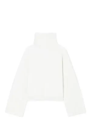 Giorgio Armani Viscose, Cashmere, And Silk Mock-neck Jumper - White
