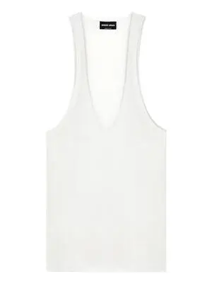 Giorgio Armani Viscose Lurex Top - White
