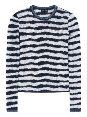 Giorgio Armani Striped Cashmere And Silk Jumper - Blue / White