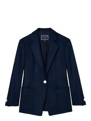 Giorgio Armani Single-breasted Cashmere Flannel Jacket - Blue
