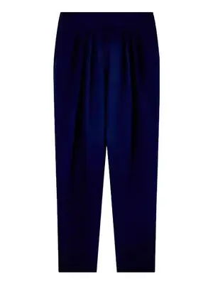 Giorgio Armani Silk Cady Pleated Trousers - Blue
