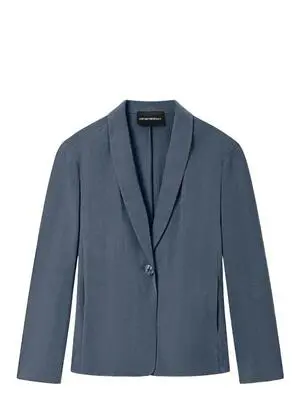 Emporio Armani Washed Twill Jacket - Blue