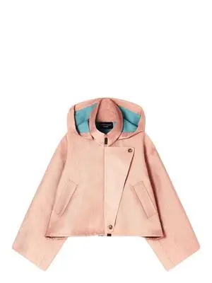 Emporio Armani Icon Basketweave Hooded Blouson - Pink