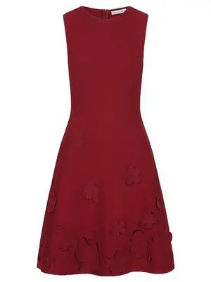 Oscar De La Renta Laser-cut Knit Fit-and-flare Dress - Floral