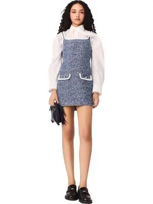Maje Short Tweed Dress - Blue