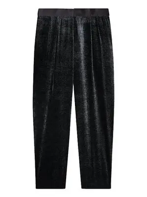 Giorgio Armani Double-pleat Devoré Velvet Trousers - Blue