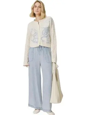 Splendid Gracie Jacquard Cardigan - Natural