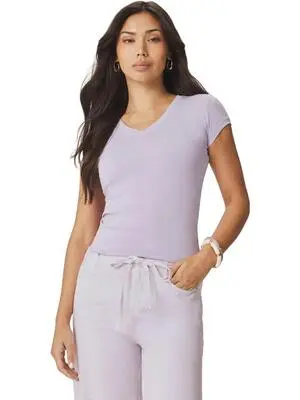 Splendid Josie Stretch V-Neck Tee Purple