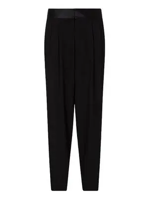 Giorgio Armani Double-pleat Wool Crêpe Trousers - Black