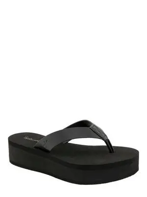 Splendid Quintana Leather Platform Flip Flops - Black