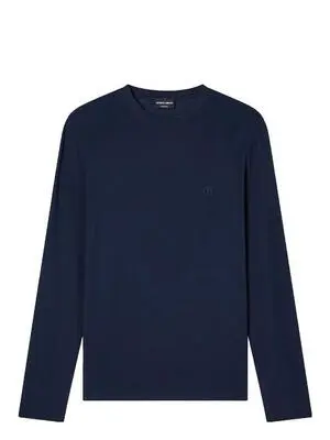 Giorgio Armani Stretch-modal Crew-neck T-shirt - Blue