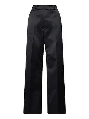 THE FRANKIE SHOP Brickell Wide-leg Satin Trousers - Black