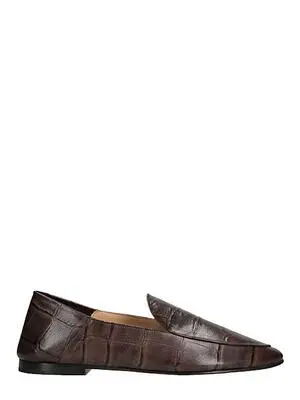 Dear Frances Gio Croc-effect Leather Loafers - Dark Brown