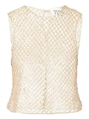 TWP Sequined Cotton-knit Sleeveless Top - Olive Grey