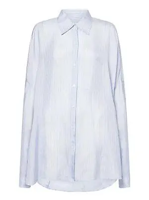 Dries Van Noten Striped Woven Shirt - Light Blue