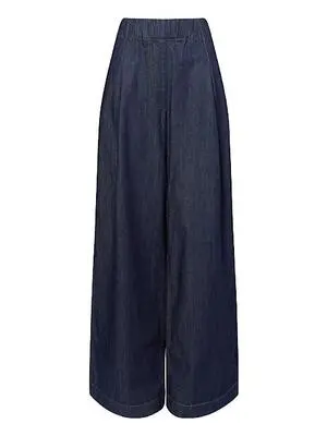 Dries Van Noten Pleated Wide-leg Denim Trousers - Indigo