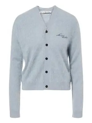Acne Studios V-neck Brushed Cashmere Cardigan - Storm Grey
