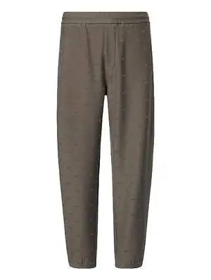 Emporio Armani Eagle Logo-embroidered Cotton-jersey Jogging Bottoms - U8112 Eagle Jacquard