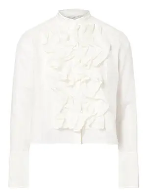 TWP Patti Ruffled Cotton And Silk Shirt - White